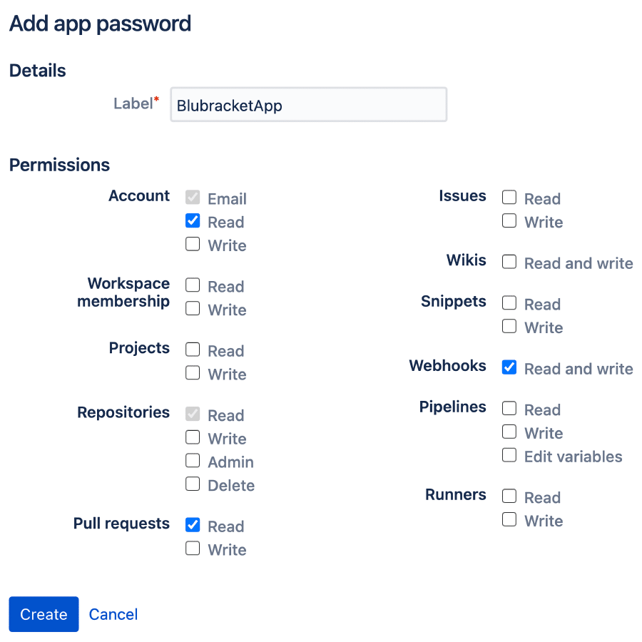 Generate an app password or personal access token (PAT) in Bitbucket - BluBracket Documentation