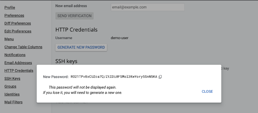 Generate HTTP credentials in Gerrit - BluBracket Documentation