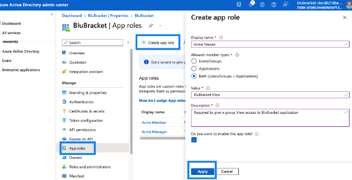 Setting up the SAML role on Azure AD - BluBracket Documentation